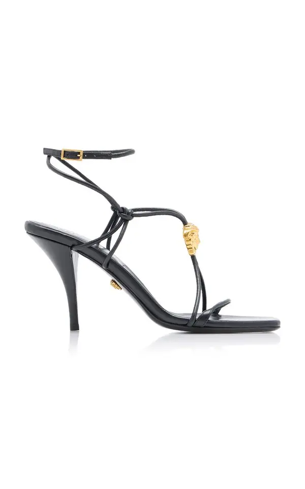 Versace Collection Strappy Leather Sandals Versace Black Satin Strappy Sandals Size 37 Versace | TLC US main image 3