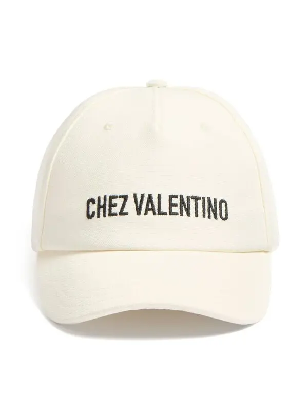 Valentino Garavani Chez Embroidered Cap - White