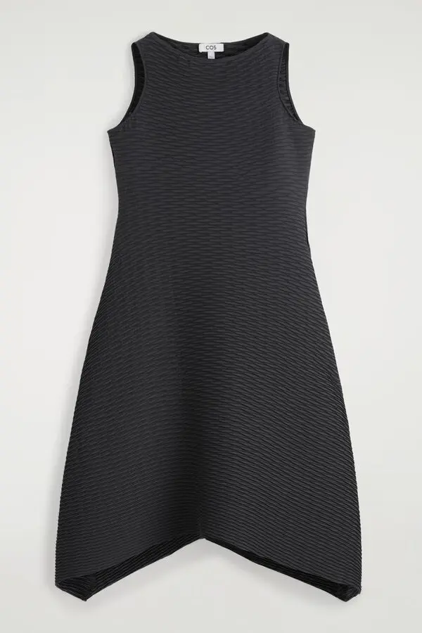 Cos Voluminous Pleated Midi Dress - Gray