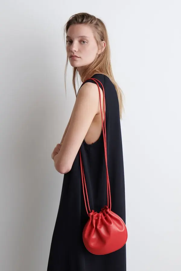 Cos Gathered Pouch Bag - Red