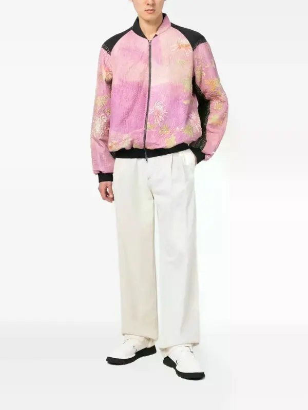 By Walid Floral-embroidered Bomber Jacket