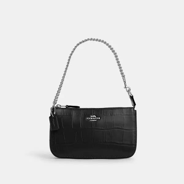 COACH OUTLET Nolita 19 Crocodile-embossed Leather Handbag - Silver/black