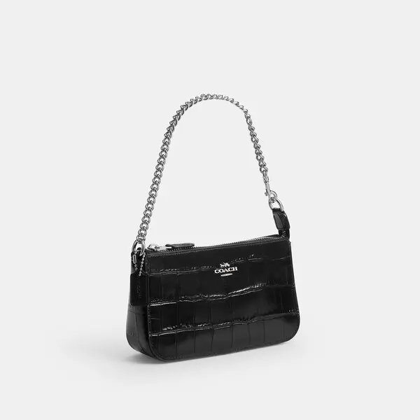 COACH OUTLET Nolita 19 Crocodile-embossed Leather Handbag - Silver/black