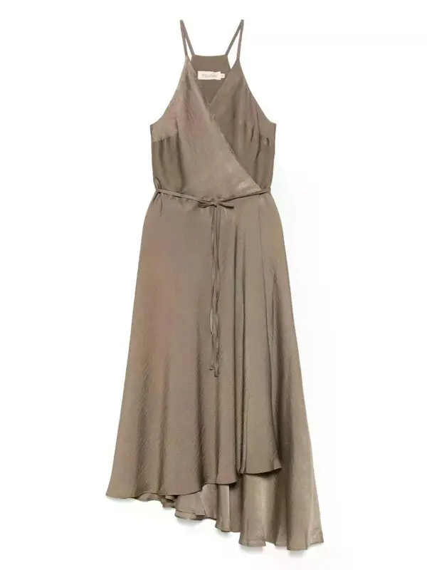 MOUTAKI Satin Midi Dress - Green