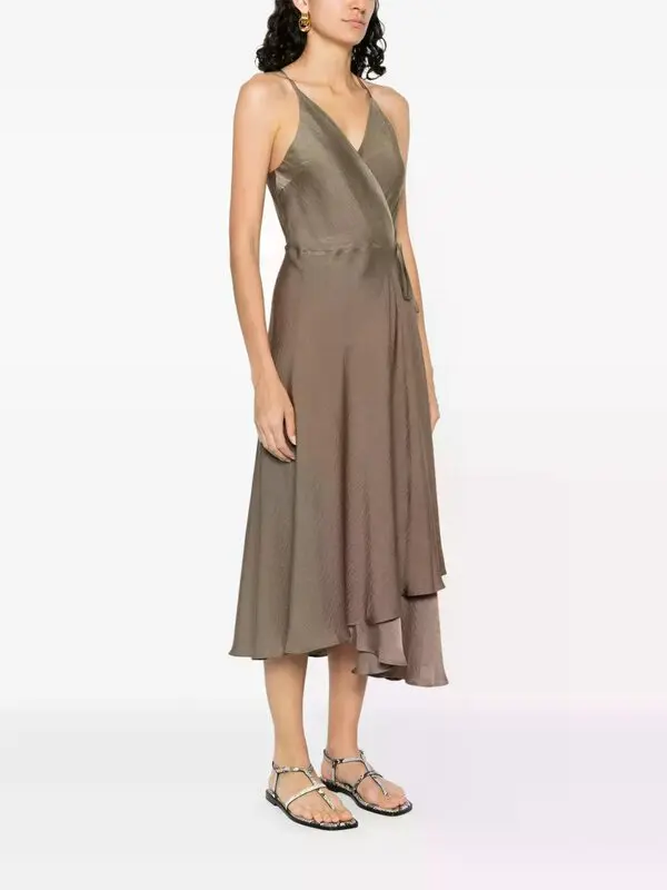 MOUTAKI Satin Midi Dress - Green