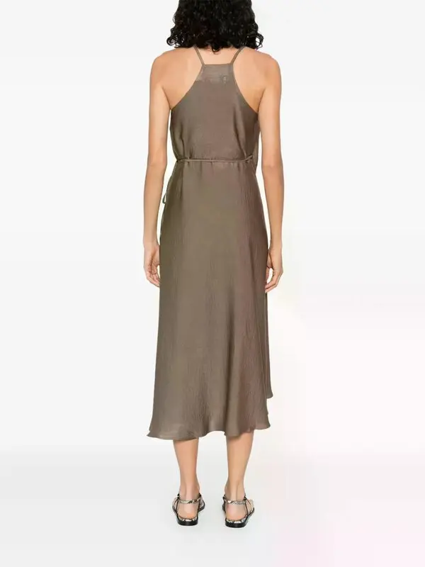 MOUTAKI Satin Midi Dress - Green
