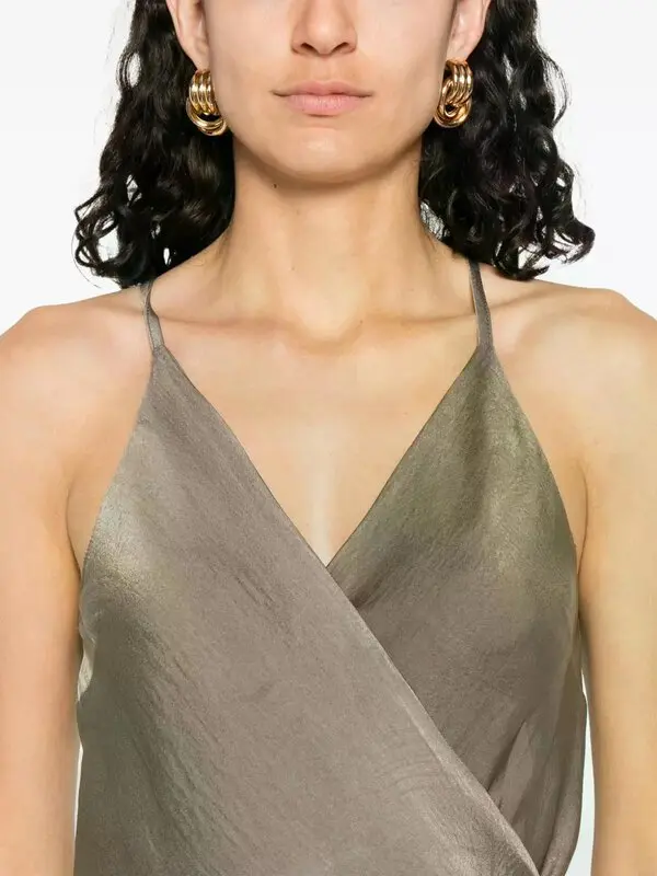 MOUTAKI Satin Midi Dress - Green