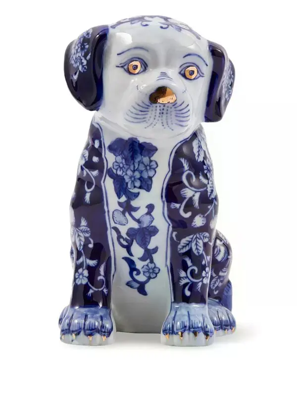 POLSPOTTEN Puppy Porcelain Dog Figurine - Blue