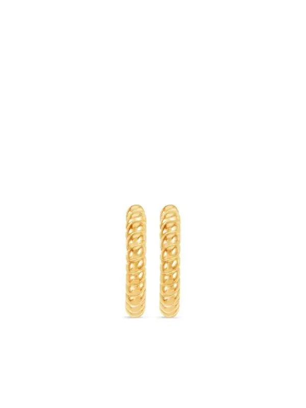 DOWER & HALL Small Twist Hoop Earrings - Gold