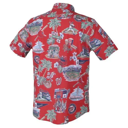 Reyn Spooner Washington Nationals Scenic Tri-blend Button-down Shirt - Red