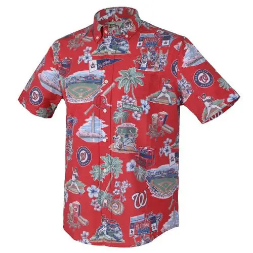 Reyn Spooner Washington Nationals Scenic Tri-blend Button-down Shirt - Red