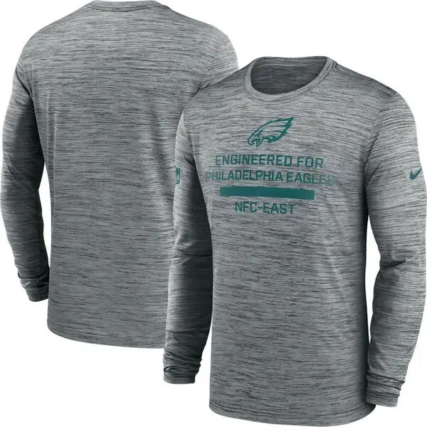 Nike Philadelphia Eagles Sideline Velocity Performance Long Sleeve T-shirt - Gray
