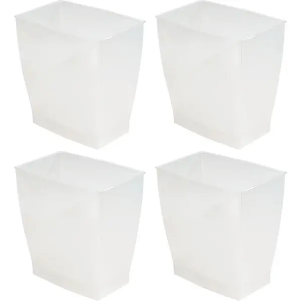 IDESIGN Small Rectangular Bathroom Trash Cansset Of 4gray - Frost