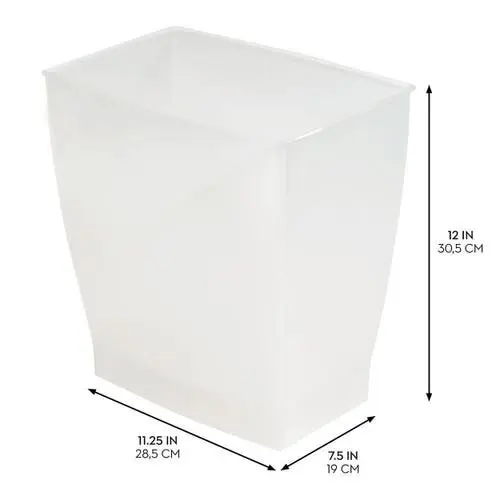 IDESIGN Small Rectangular Bathroom Trash Cansset Of 4gray
