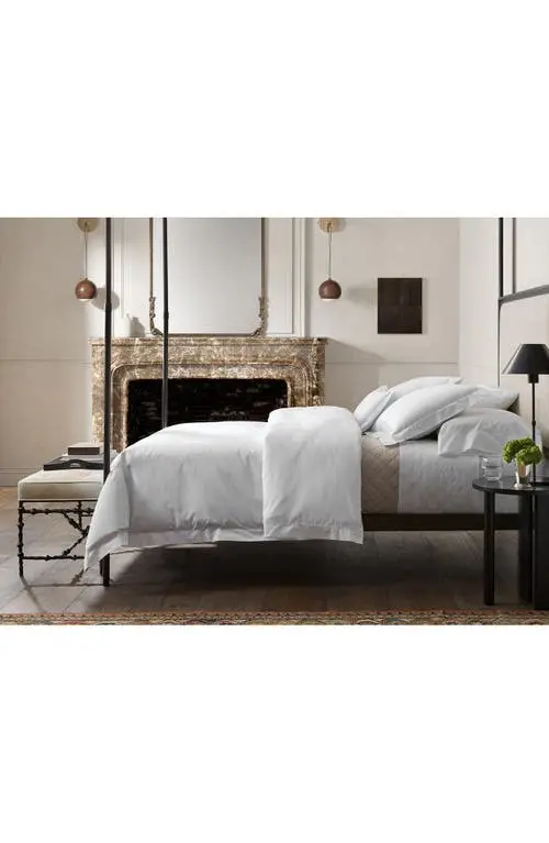 MATOUK Bergamo Hemstitch Cotton Percale Duvet Cover - Bone