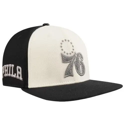 PRO STANDARD Philadelphia 76ers French Terry Snapback Hat - Cream