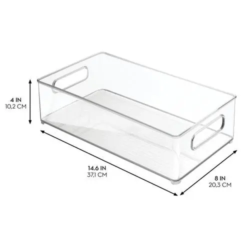 IDESIGN Stackable Fridge Binkitchen Storage Bin For Pantry, Cabinets, Or Fridge, Set Of 6