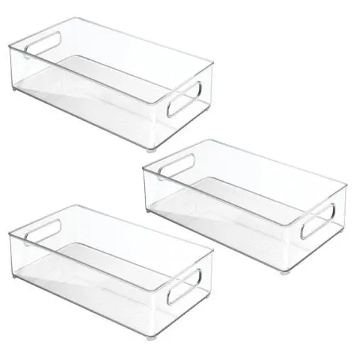 IDESIGN Stackable Fridge Binkitchen Storage Bin For Pantry, Cabinets, Or Fridge, Set Of 6