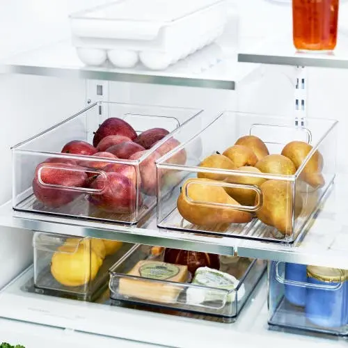 IDESIGN Stackable Fridge Binkitchen Storage Bin For Pantry, Cabinets, Or Fridge, Set Of 6