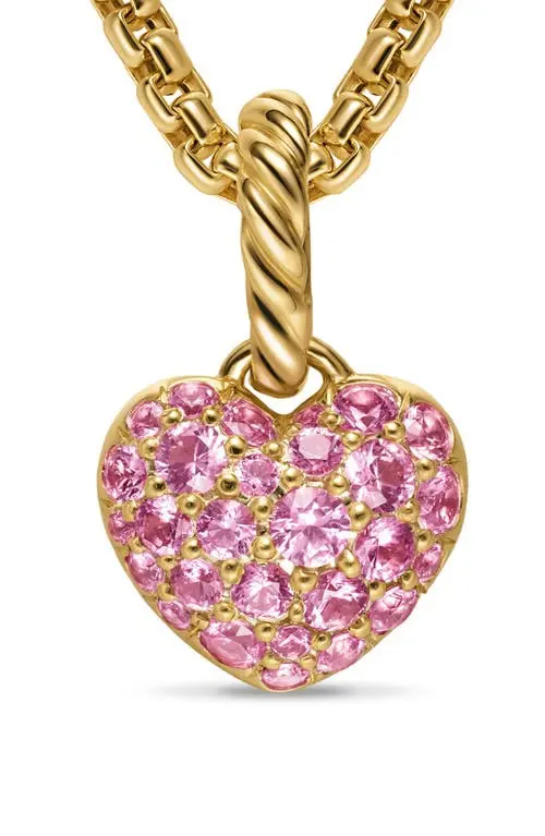 David Yurman Petite Pavé Heart Enhancer - Pink Sapphire
