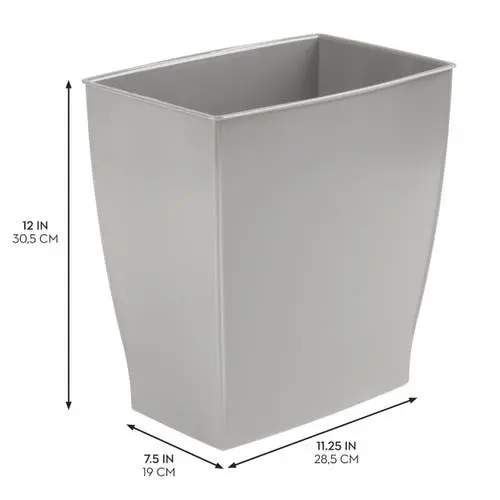 IDESIGN Small Rectangular Bathroom Trash Cansset Of 4