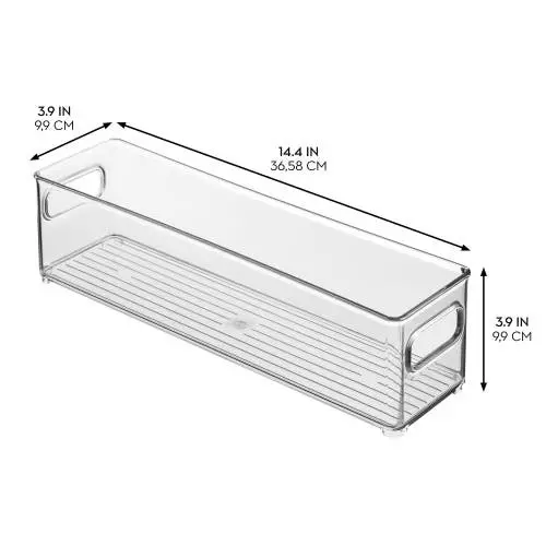 IDESIGN Stackable Fridge Bin With Handleskitchen Bin For Pantry Or Cabinets, Set Of 6