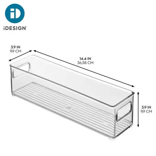 IDESIGN Stackable Fridge Bin With Handleskitchen Bin For Pantry Or Cabinets, Set Of 6