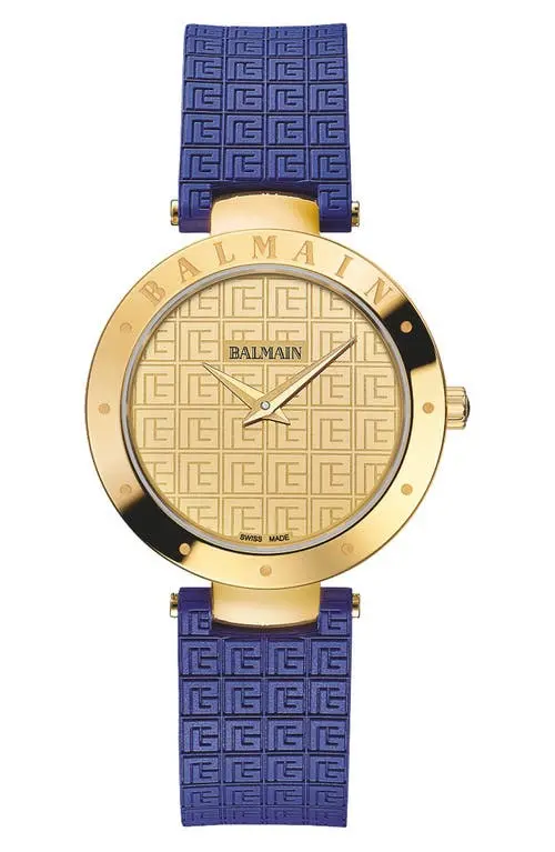 Balmain Bijou Rubber Strap Watch - Yellow Gold