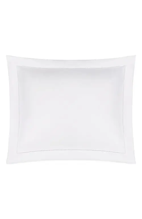 MATOUK Bergamo Hemstitch Cotton Percale Pillowcase - White