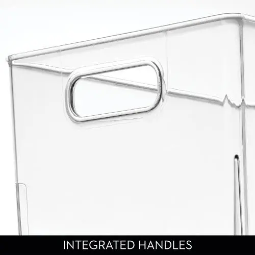 IDESIGN Small Stackable Plastic Bathroom Storage Bin With Handlesset Of 4