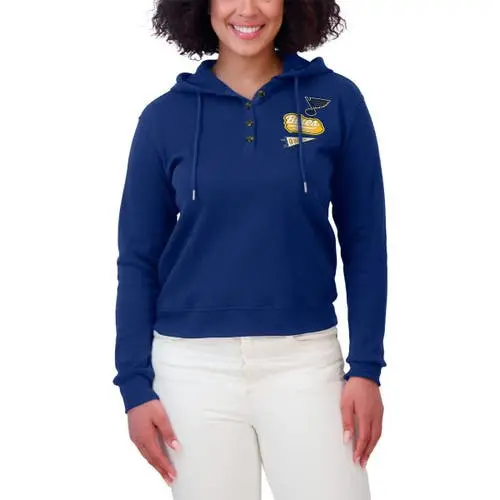 WEAR BY ERIN ANDREWS Waffle-knit Pullover Hoodie - Blue