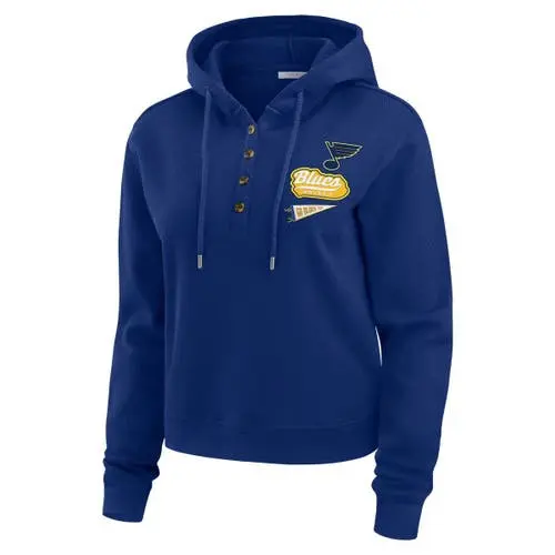WEAR BY ERIN ANDREWS Waffle-knit Pullover Hoodie - Blue
