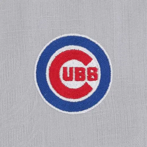 Tommy Bahama Chicago Cubs Hit And Run Silk Camp Button-up Shirt - Gray
