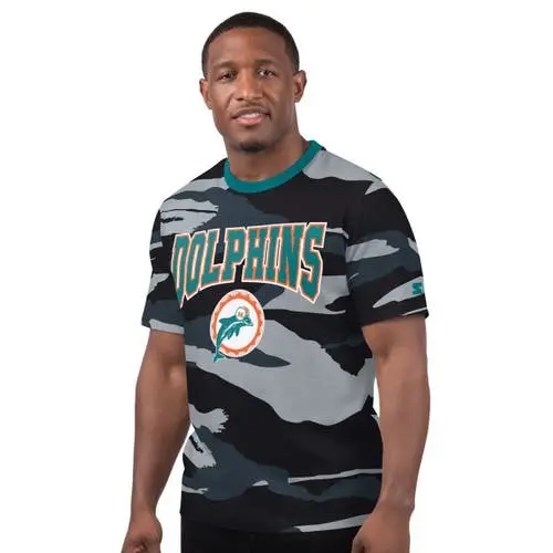 STARTER Gray Miami Dolphins Thursday Night Gridiron Classics Vintage Logo T-shirt