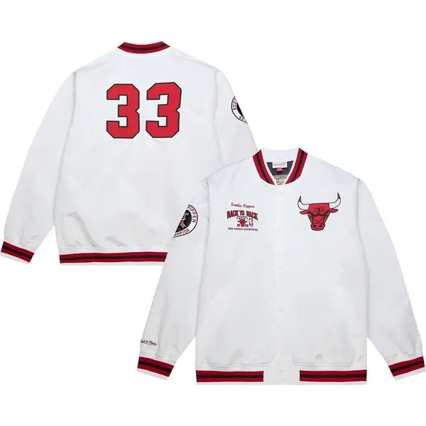 Mitchell & Ness Scottie Pippen Chicago Bulls Nba Legends Satin Jacket - White