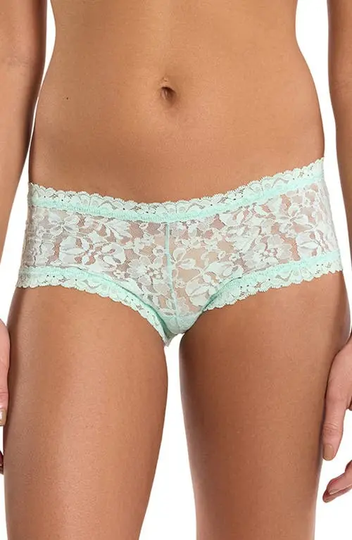 Hanky Panky Flora Lace Boyshorts - Mint Tea