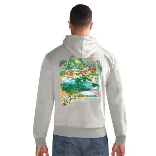 MARGARITAVILLE Las Vegas Raiders Time Flies Garment Dyed Pullover Hoodie - Gray
