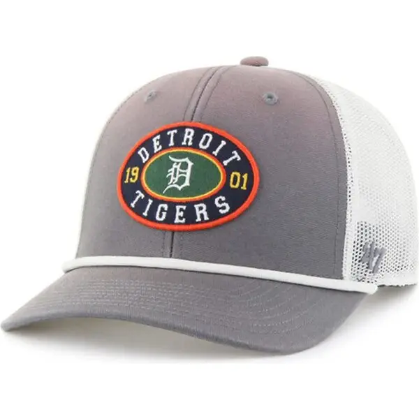 '47 Detroit Tigers Tide Sweep Rope Trucker Adjustable Cap - Gray
