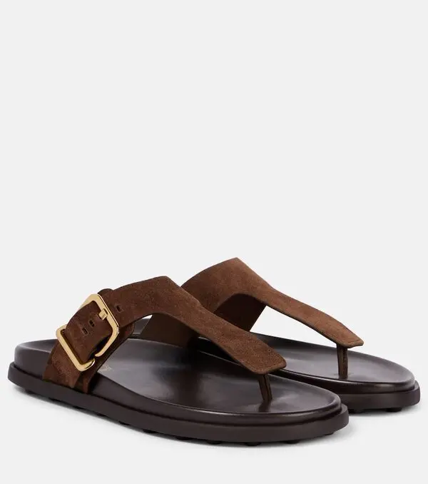 TOD'S Suede Thong Sandals