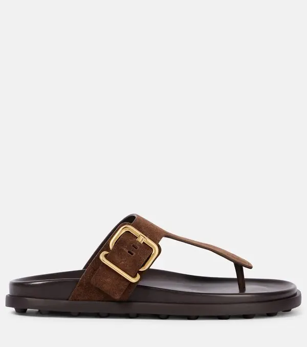 TOD'S Suede Thong Sandals