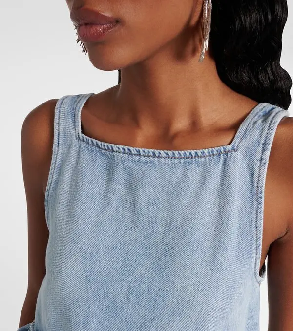 GANNI Ruffled Denim Top