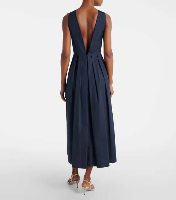 Max Mara Ussita Cotton Poplin Midi Dress - Blue