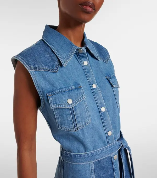 ag denim shirt dress AG Jeans MARSEILLE denim dress in dark blue