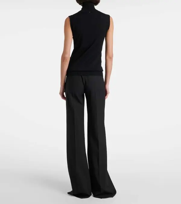 Sportmax Vertigo Knitted Virgin Wool Top - Black