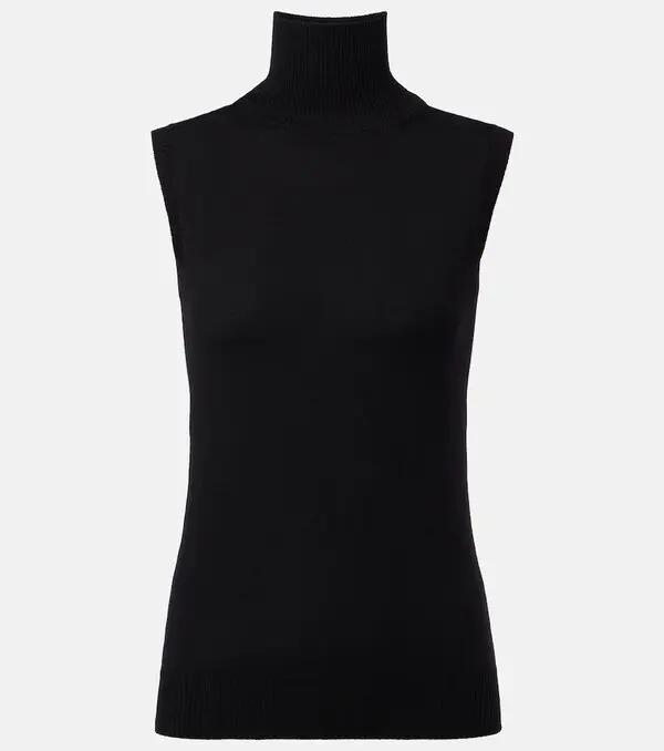 Sportmax Vertigo Knitted Virgin Wool Top - Black