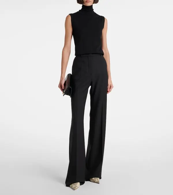 Sportmax Vertigo Knitted Virgin Wool Top - Black