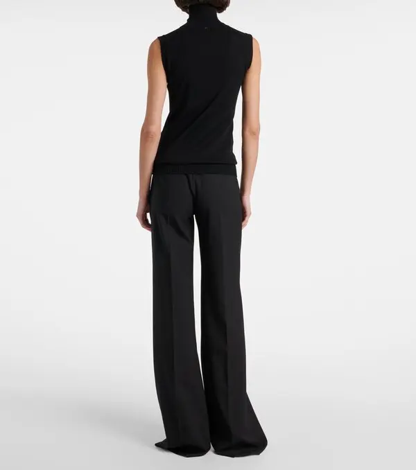 Sportmax Vertigo Knitted Virgin Wool Top - Black