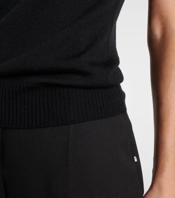 Sportmax Vertigo Knitted Virgin Wool Top - Black