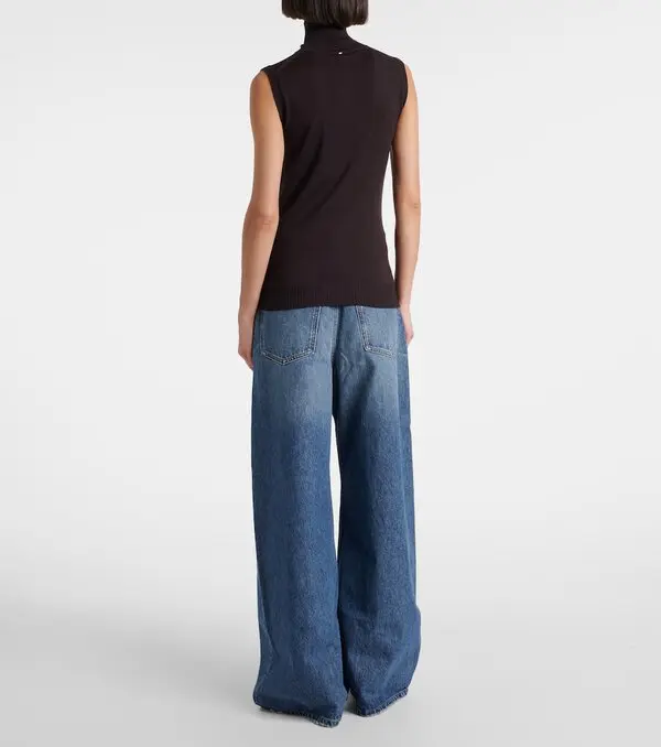 Sportmax Vertigo Knitted Virgin Wool Top - Brown