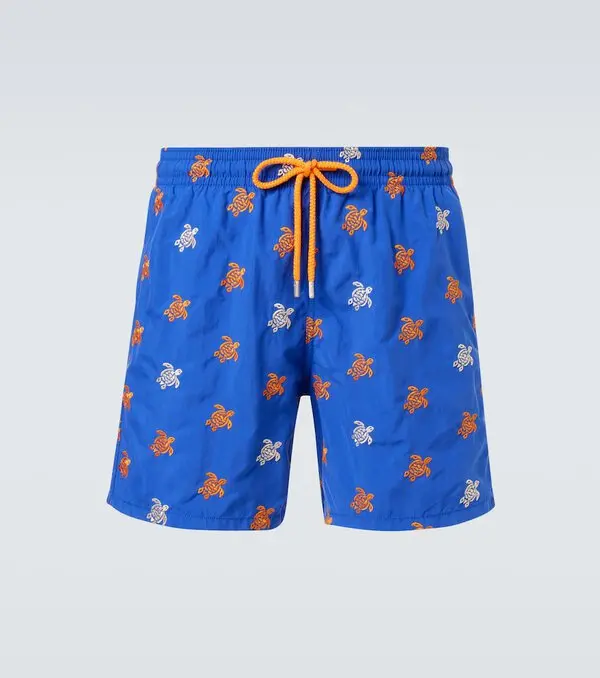 Vilebrequin Mistral Embroidered Swim Trunks - Blue